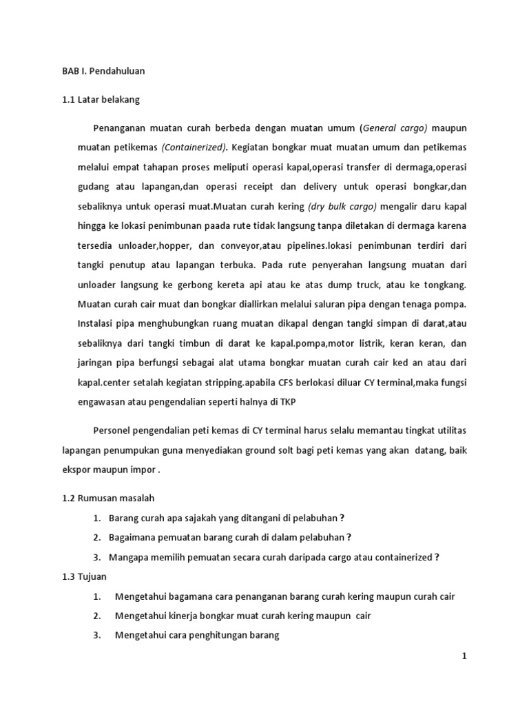 Penanganan Muatan Curah Di Pelabuhan | PDF