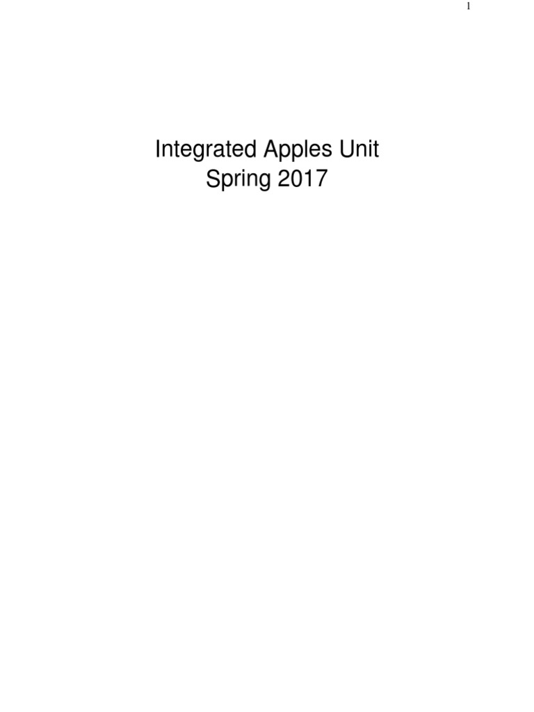 Integrated Apples Unit Spring 2017 | PDF | Lesson Plan | Apple