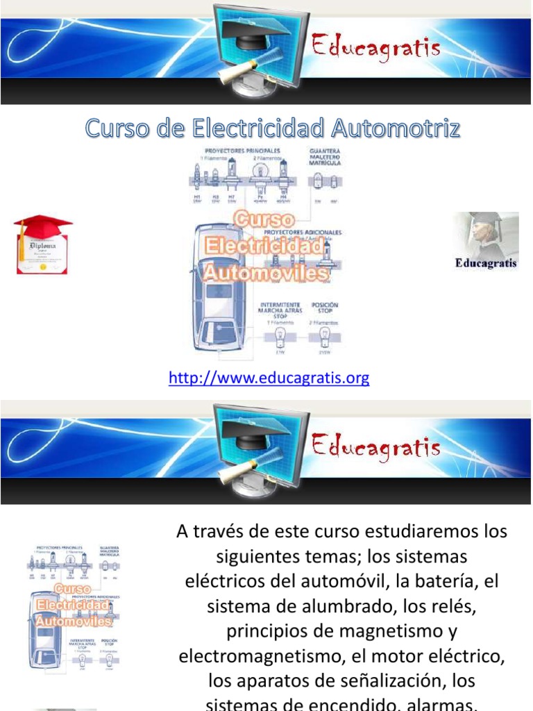 Curso De Electricidad Automotriz Pdf Ingeniería Mecánica