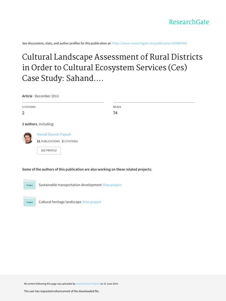 Cultural Landscape Assessment for CES | PDF | Landscape | Cultural Heritage