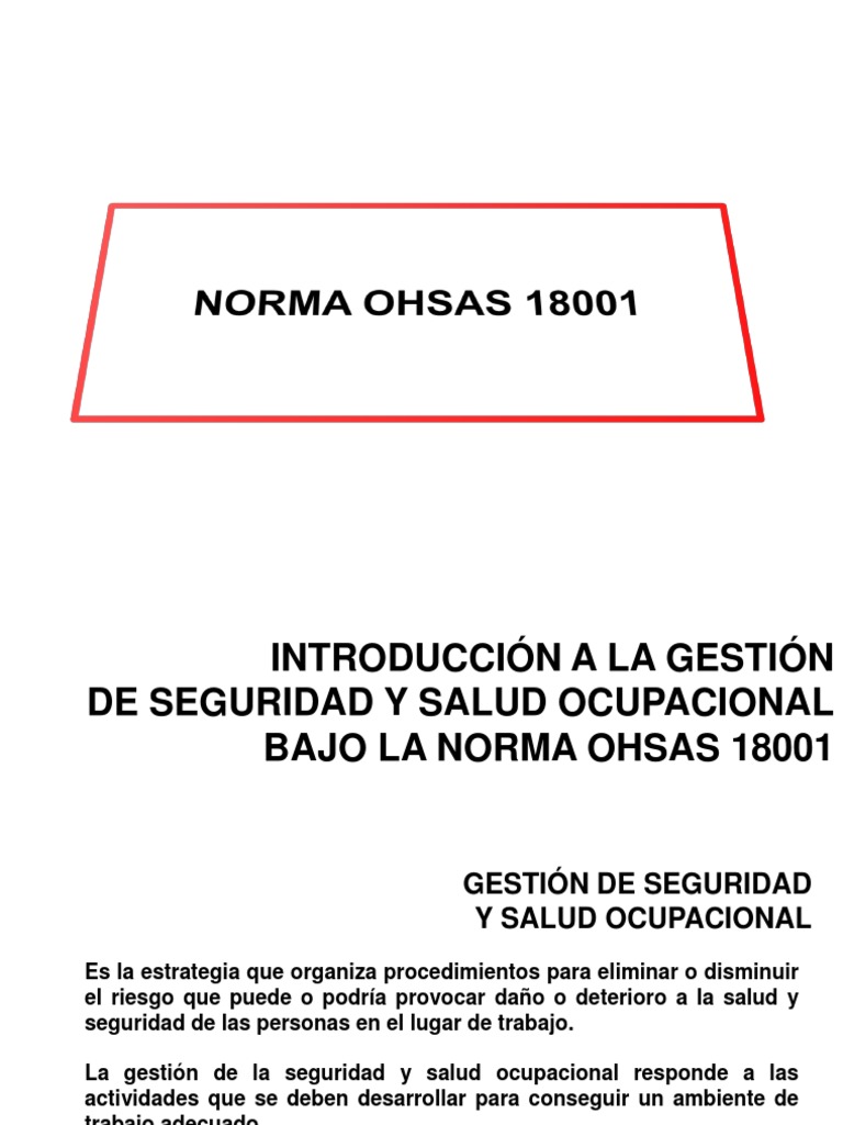 Ohsas 18001 | PDF | Seguridad y salud ocupacional | Planificación
