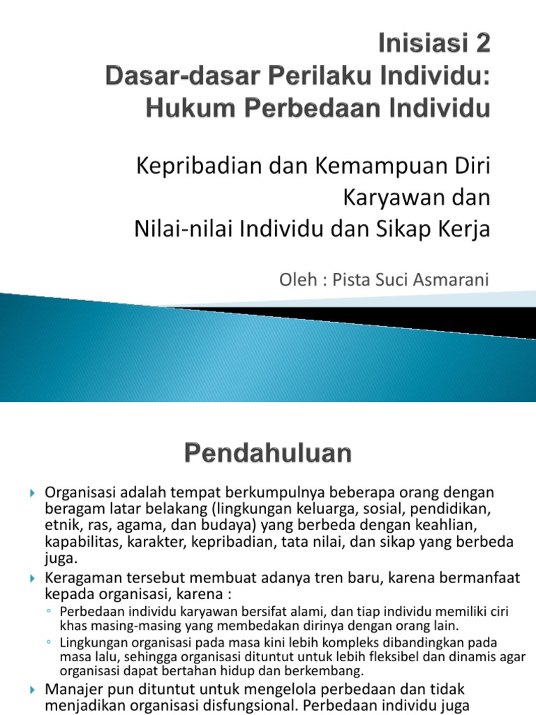 Modul 2 - Dasar-Dasar Perilaku Individu Hukum Perbedaan Individu | PDF