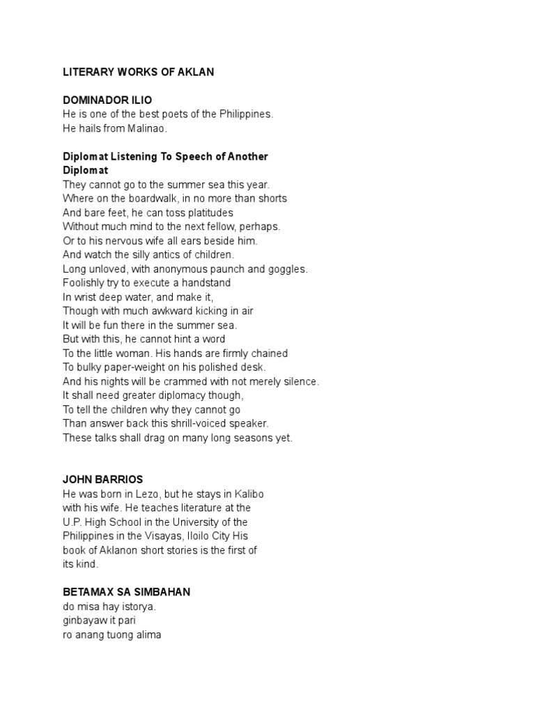 Aklan Literature New | PDF