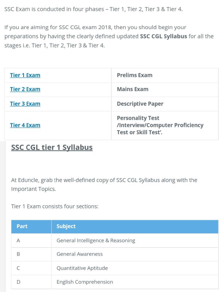 SSC CGL Syllabus | PDF