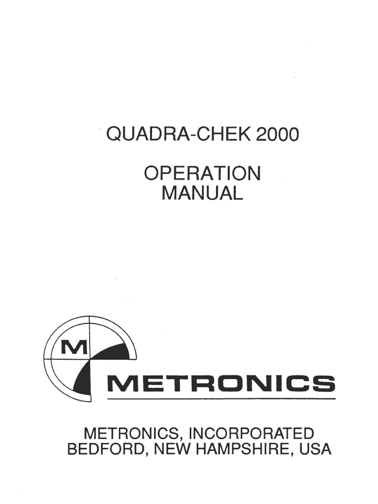 Metronics QC 2000 | PDF