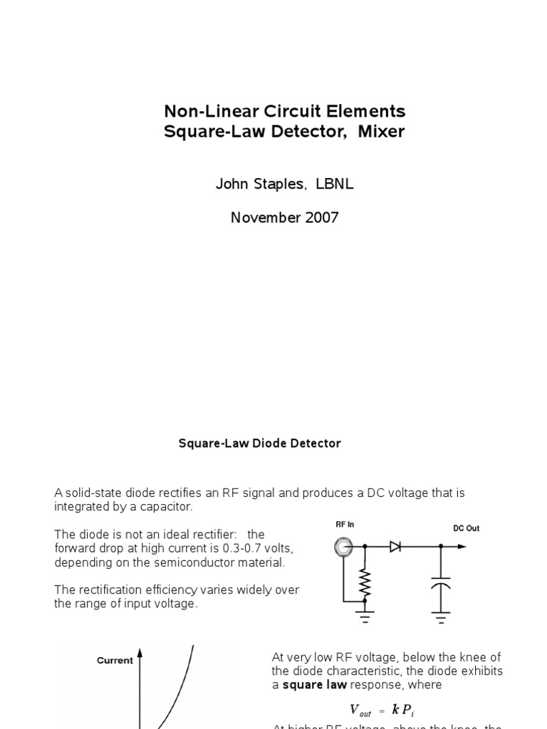 Mml17 Nonlinear Circuit Elements | PDF | Detector (Radio) | Rectifier