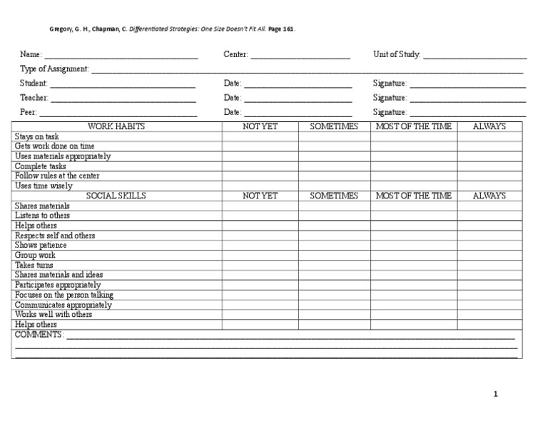 Center Checklist | PDF