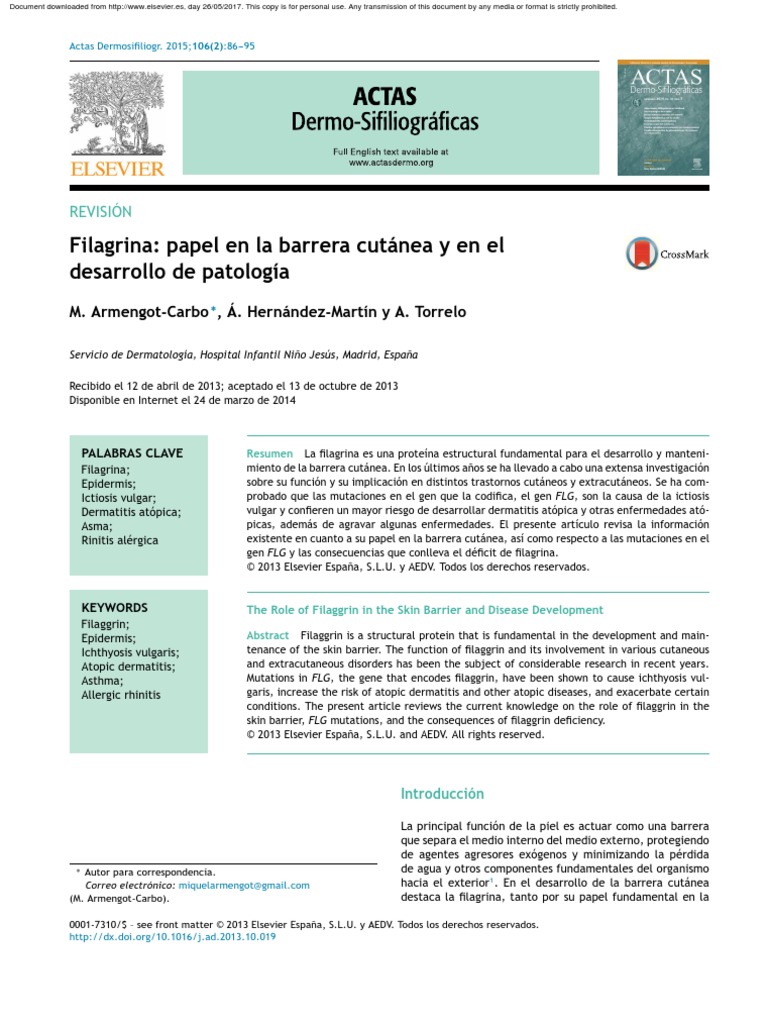 Filagrina 2015 | PDF | Alergia | Mutación
