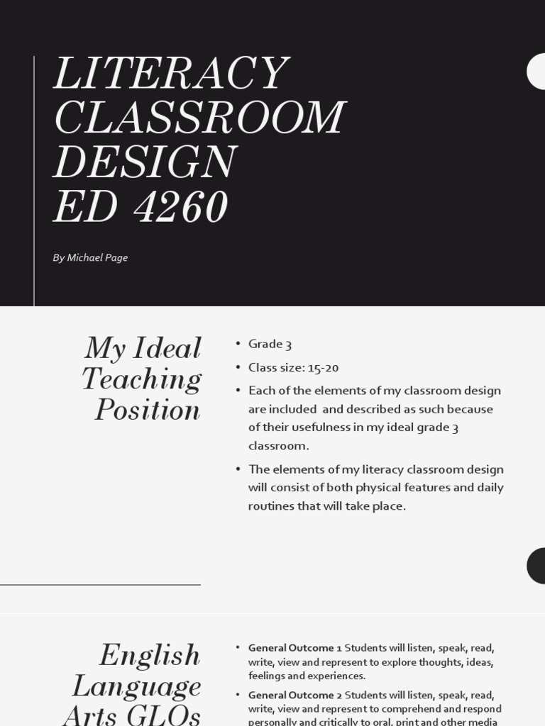 Grade 3 Literacy Classroom Design | PDF | Reading (Process) | Literacy
