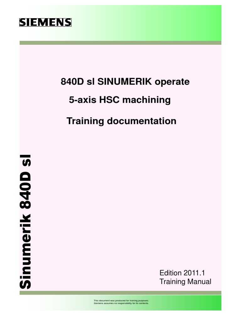 En 840d Sl 5 Axis Training Manual V26 Pdf Cartesian Coordinate System Kinematics 