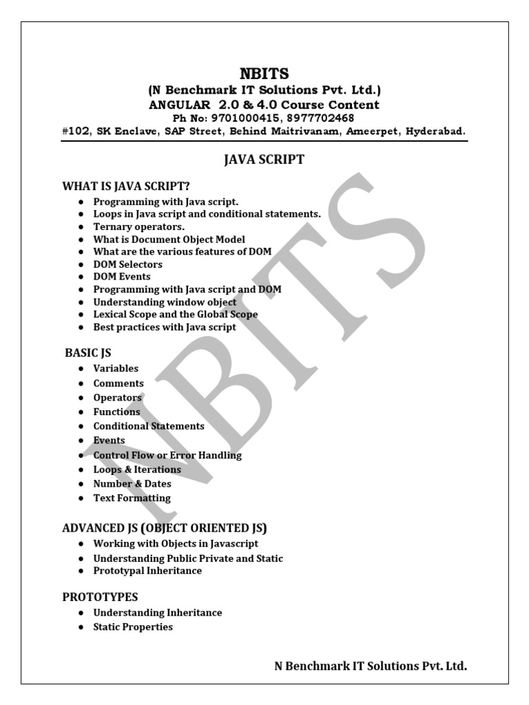 Angular Training Course in Ameerpet | PDF | Java Script | Application ...