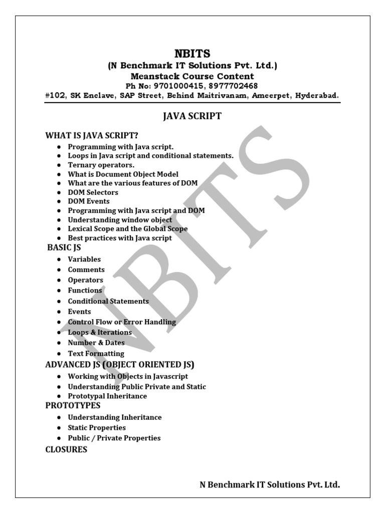 Meanstack Training in Hyderabad | PDF | Java Script | Scope (Computer Science)