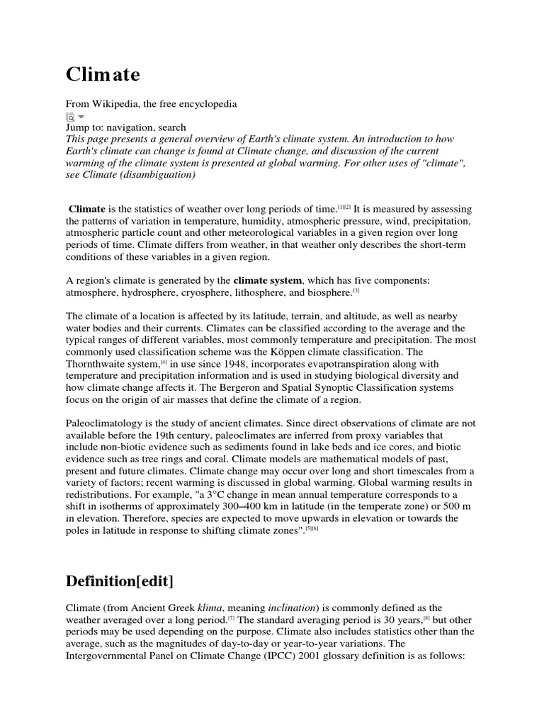 Climate | PDF | Climate | Environmental Science