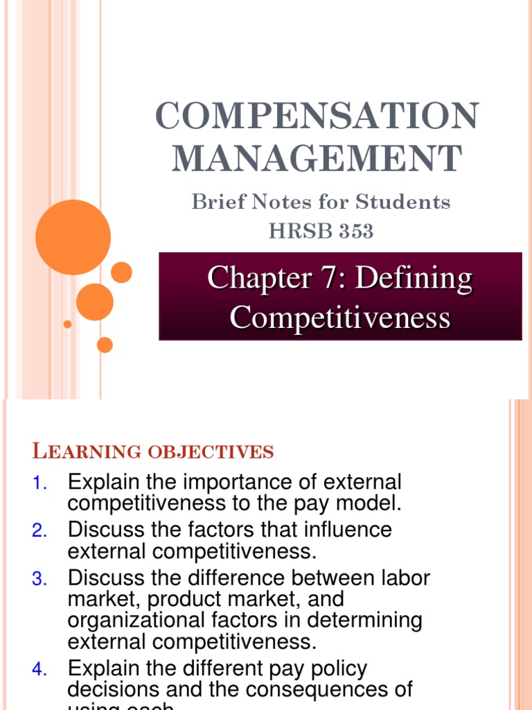 Chapter 7 - Defining Competitiveness | PDF | Labour Economics | Employment