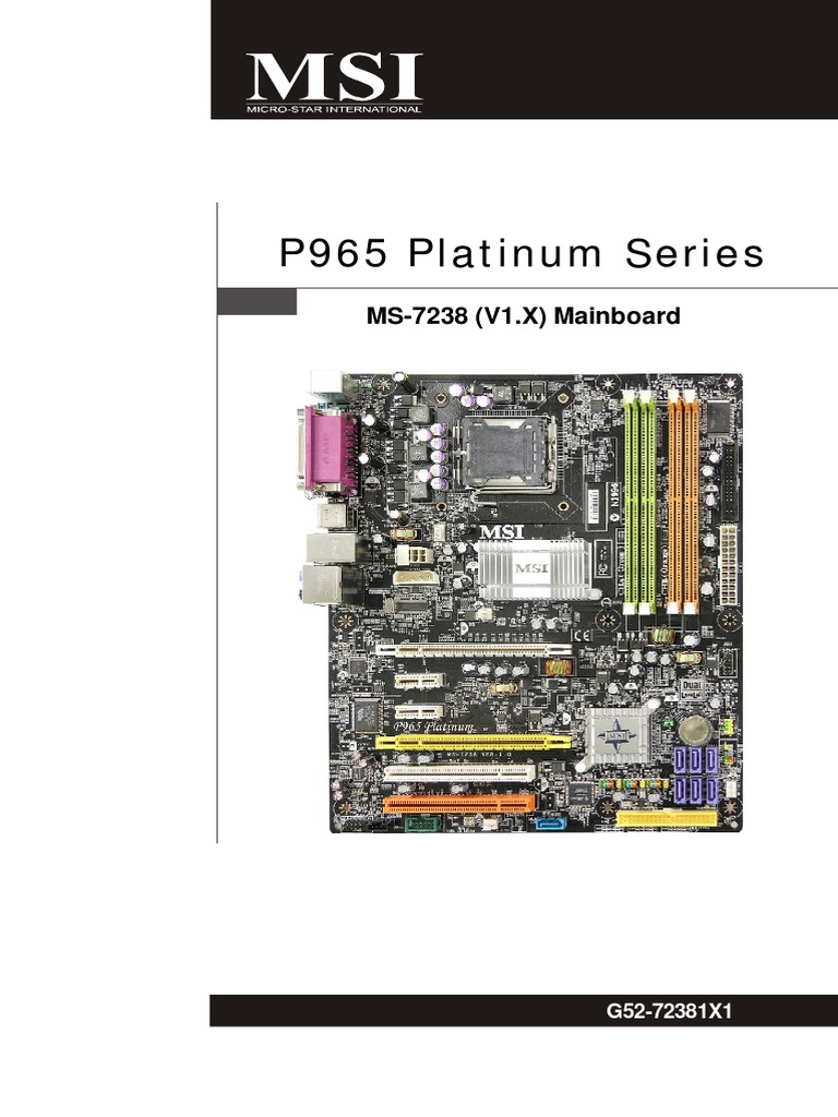 MSI P965 Platinum Manual PDF | PDF | Usb | Electrical Connector