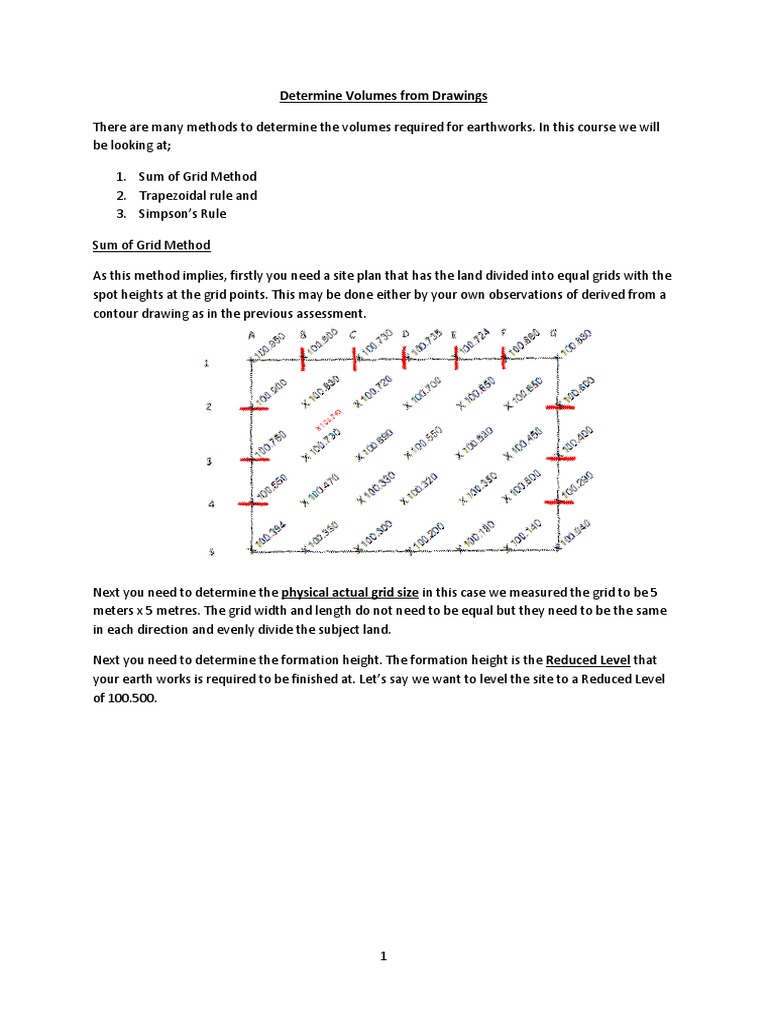 Earthwork Volume Calculation Methods | PDF