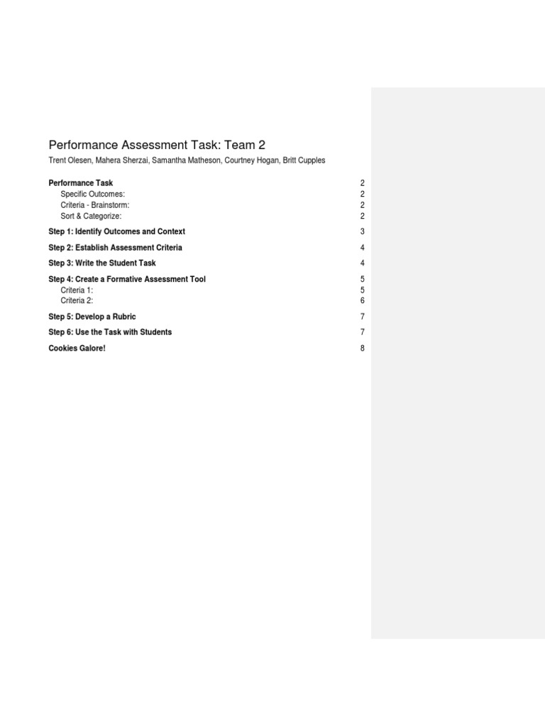 Performance Assessment Task | PDF | Fraction (Mathematics ...