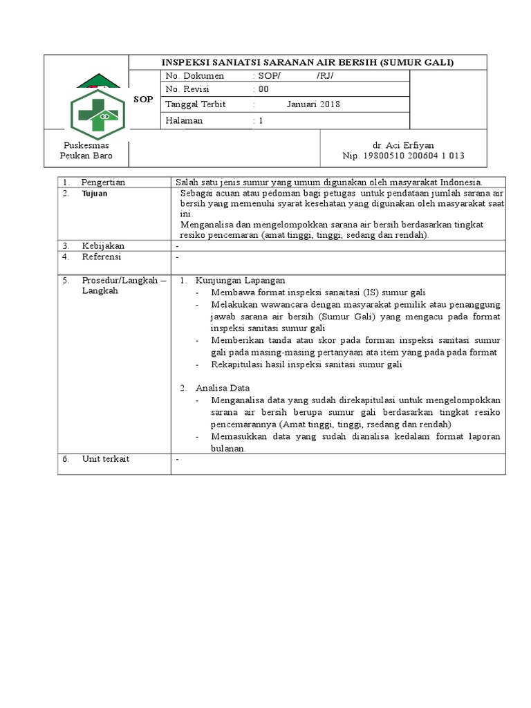 Sop Sumur Gali | PDF