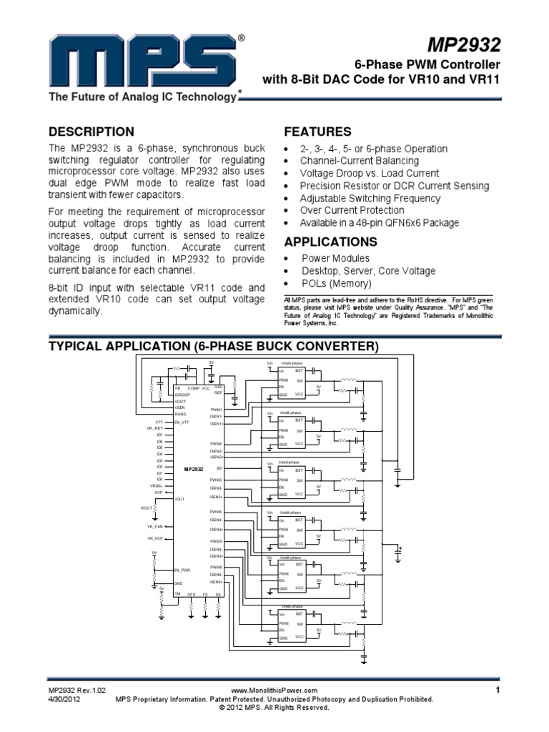 6-Phase PWM Controller With 8-Bit DAC Code For VR10 and VR11 | PDF | Amplifier | Electronic Circuits
