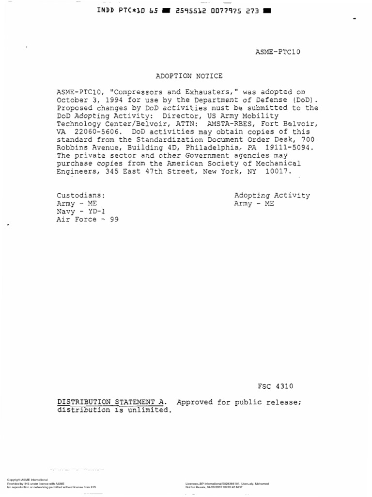 Asme PTC 10 | PDF | Gases | Gas Technologies