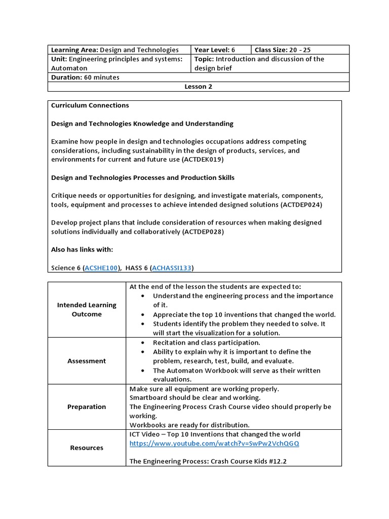 Lesson Plans | PDF | Educational Technology | Design