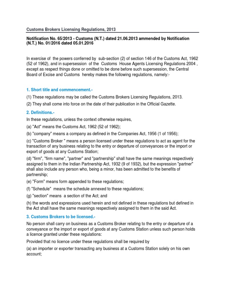 CBLR 2013 | PDF | License | Customs