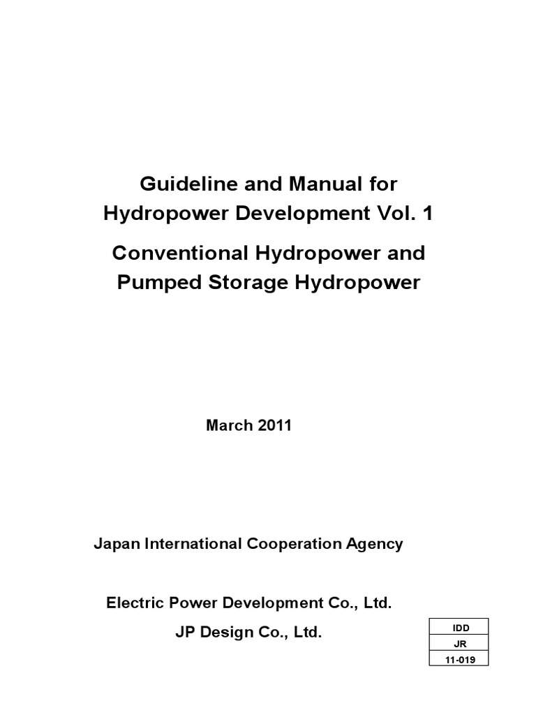 Guideline and Manual For Hydropower Development Vol. 1 Conventional ...