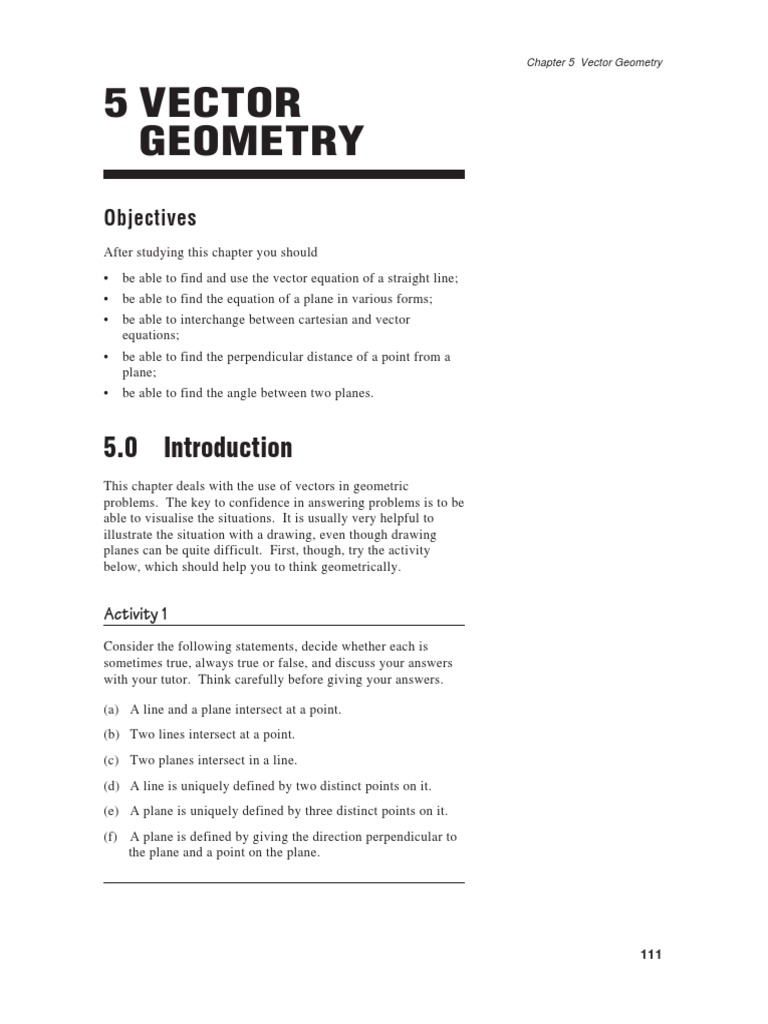 Vector Geometry Chapter 5 Pdf Pdf
