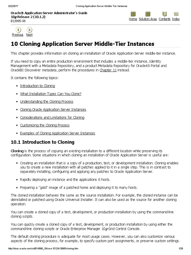 Cloning Application Server Middle Tier Instances Pdf Oracle Database Command Line Interface