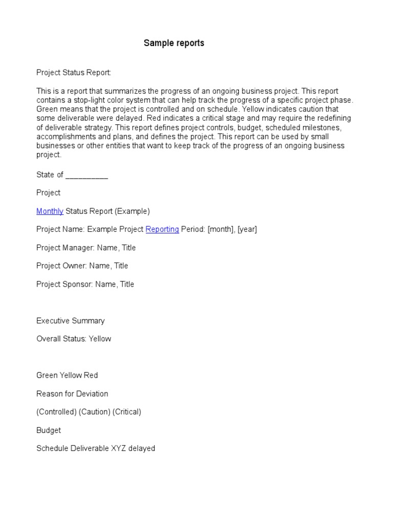 Sample Reports: Monthly Reporting | PDF | Brand | Supply Chain