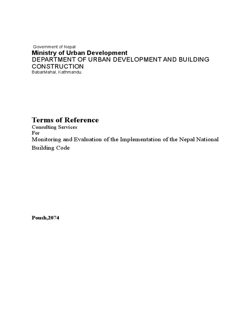 TOR Implementation of Building Code | PDF | Architect | Building Code