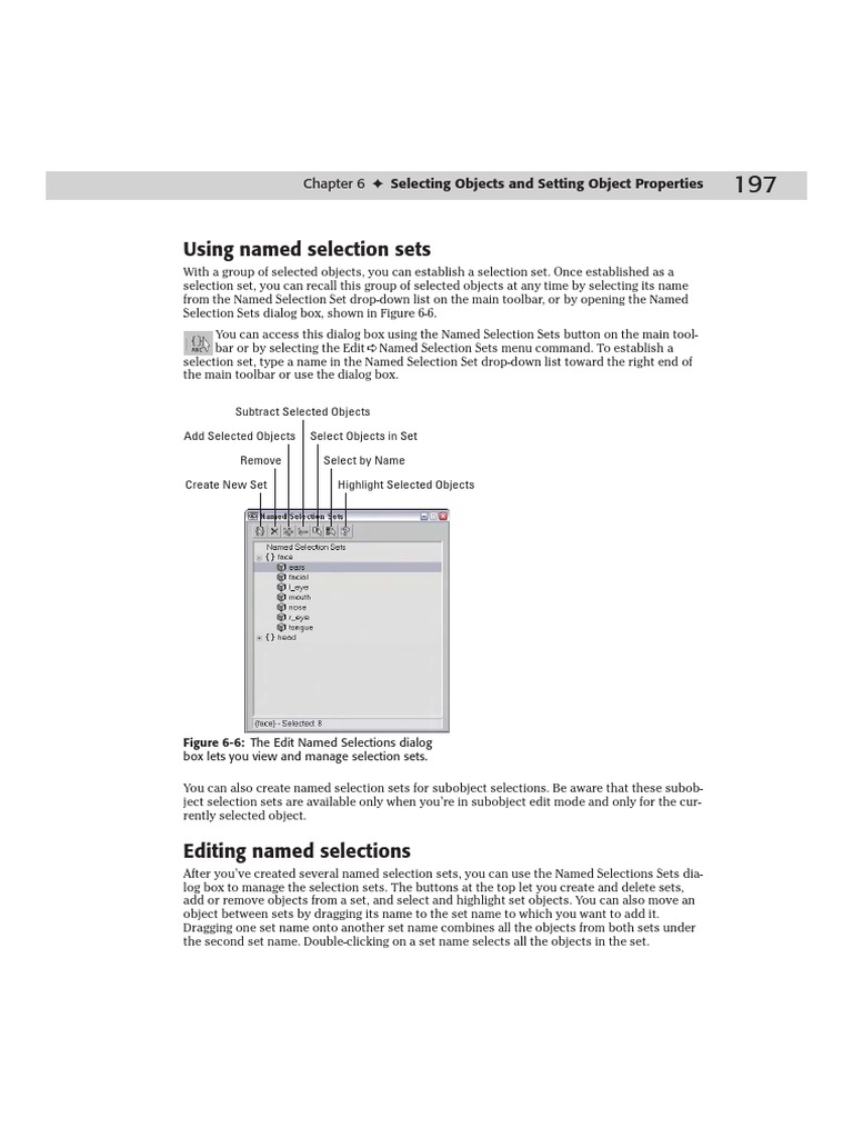 Using Named Selection Sets: Chapter 6 Selecting Objects and Setting Object Properties | PDF ...