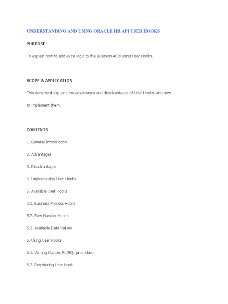 40600-HRMS User Hooks | PDF | Oracle Database | Application Programming Interface