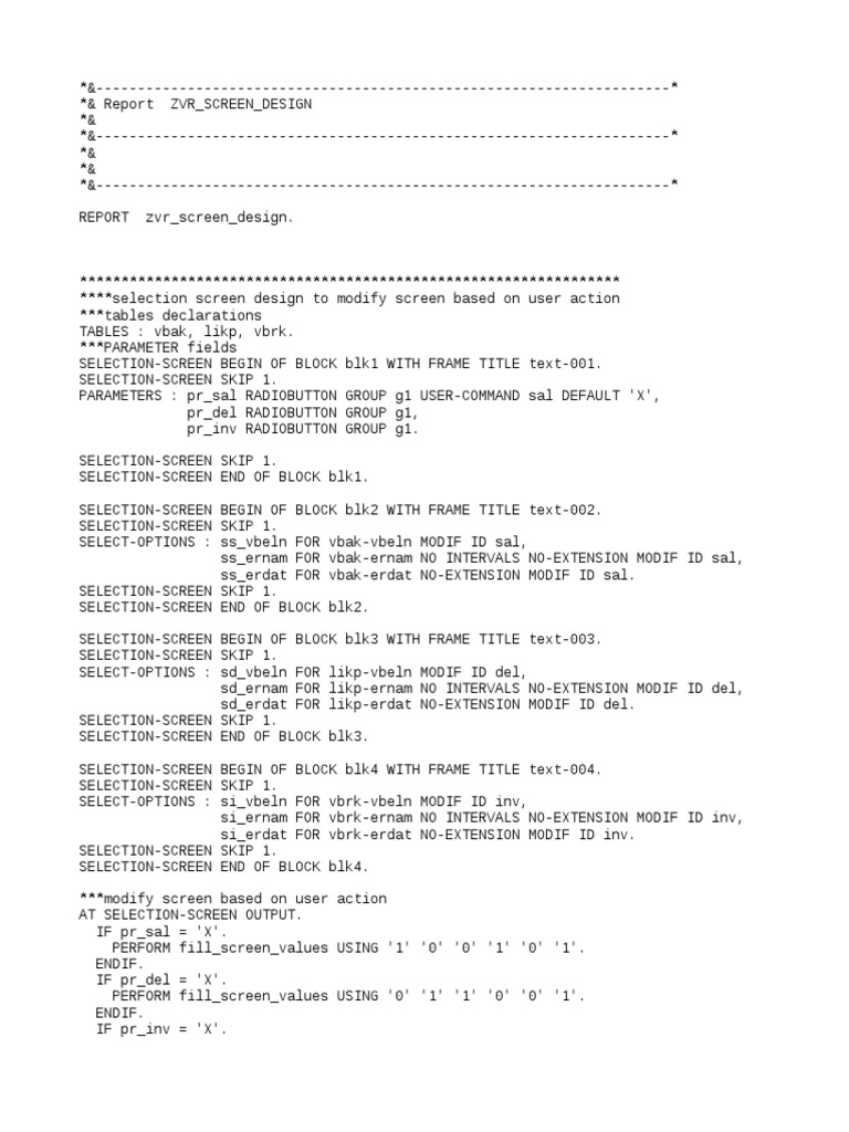 ZVR Screen Design | PDF | Parameter (Computer Programming) | Software Development