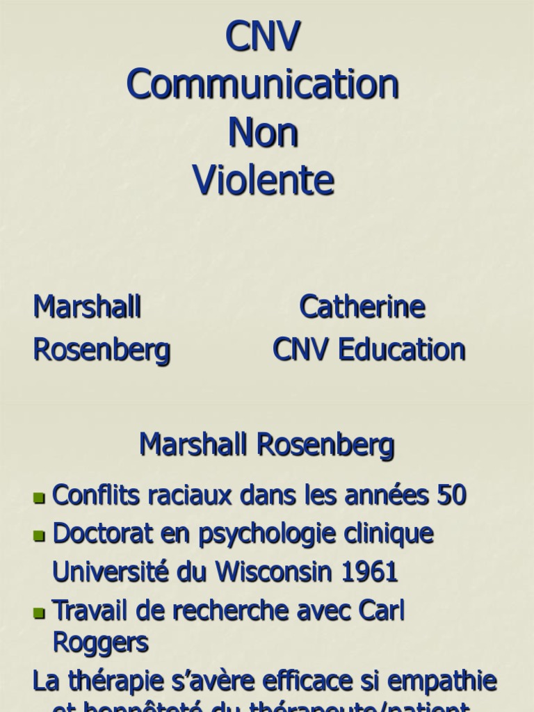 CNV Communication Non Violente Sensiblilisation 1 | PDF | Psychologie ...