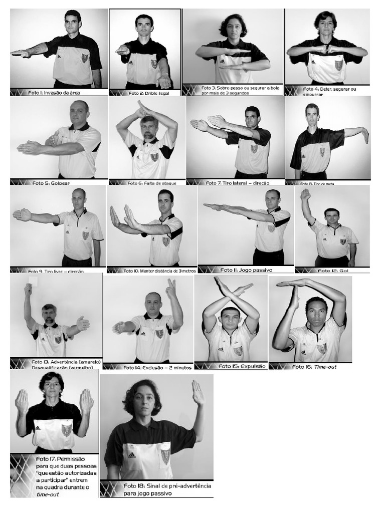 Sinais de Arbitragem Handebol | PDF