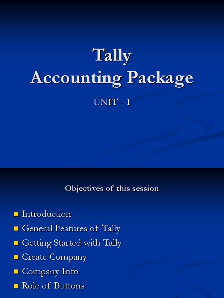 Tally Accounting Package: Unit - 1 | PDF | Backup | Option (Finance)