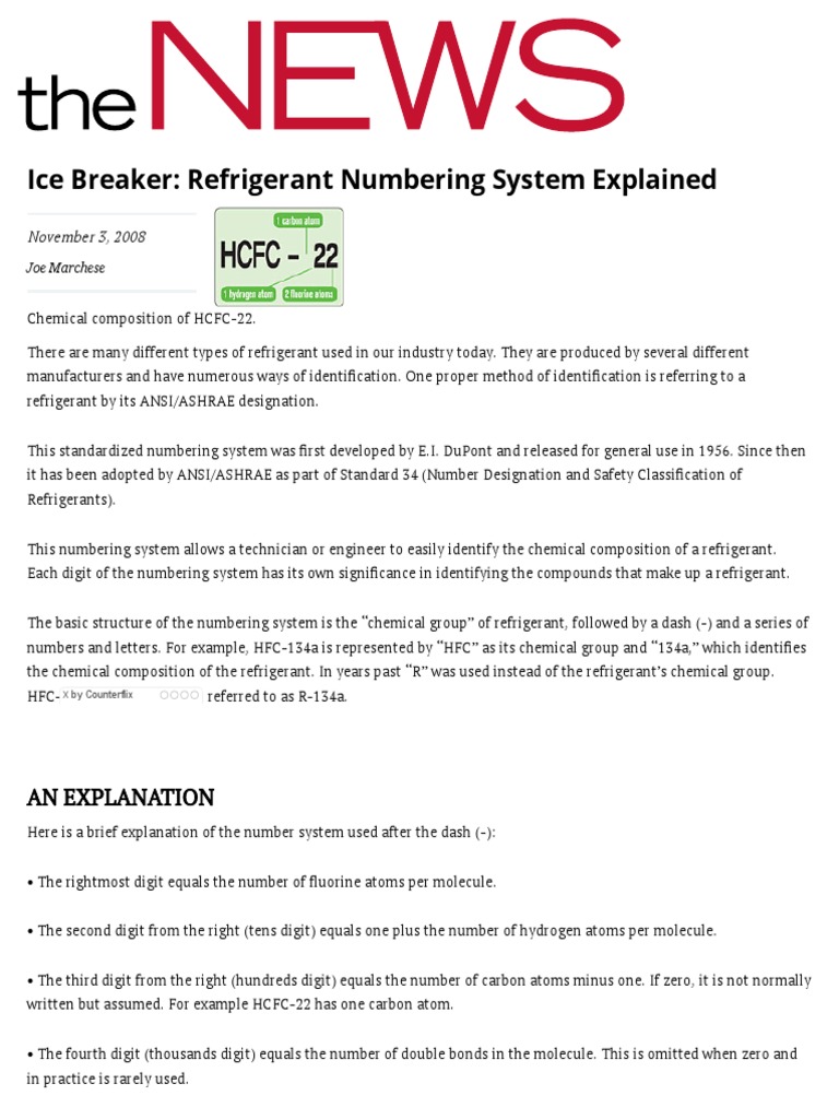 Ice Breaker - Refrigerant Numbering System Explained PDF | PDF ...