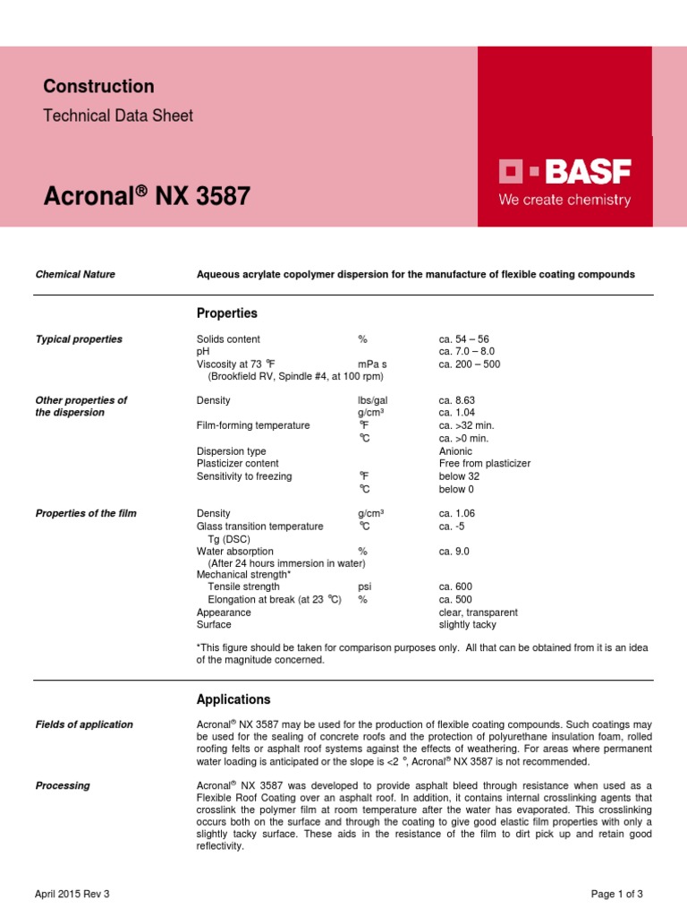 Acronal NX 3587: Construction | PDF | Roof | Solid