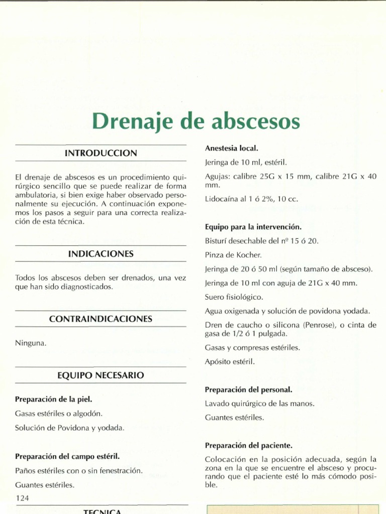 Drenaje de Abscesos | PDF | Herida | Anestesia