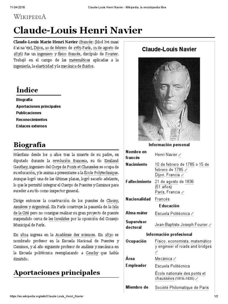 Claude-Louis Henri Navier | PDF | Science | Ingeniería