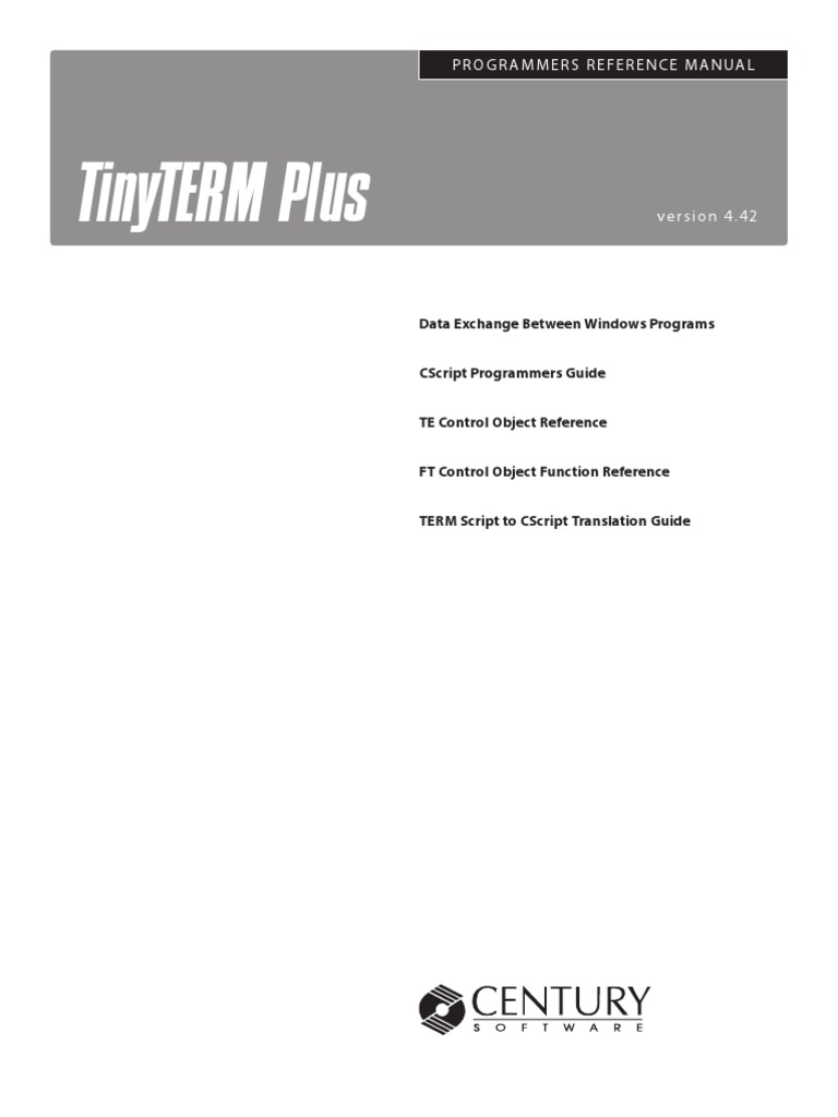 TinyTerm Reference Guide | PDF | Scripting Language | Java Script