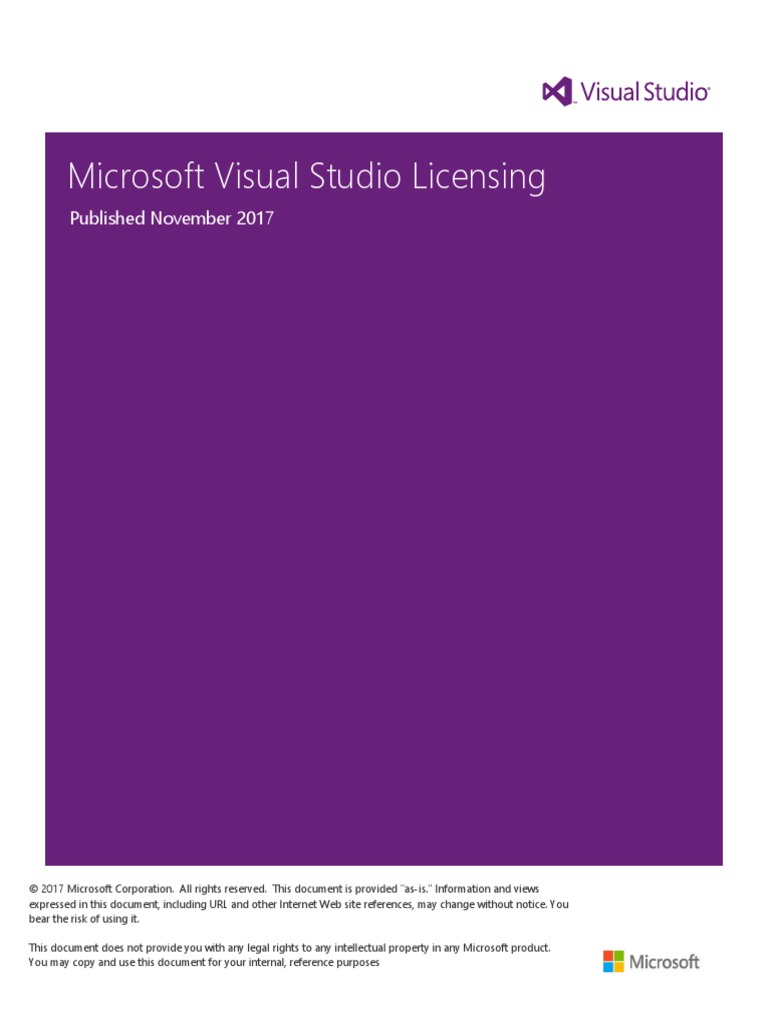 Visual Studio 2018 Licensing Whitepaper November 2017 | PDF | Microsoft ...