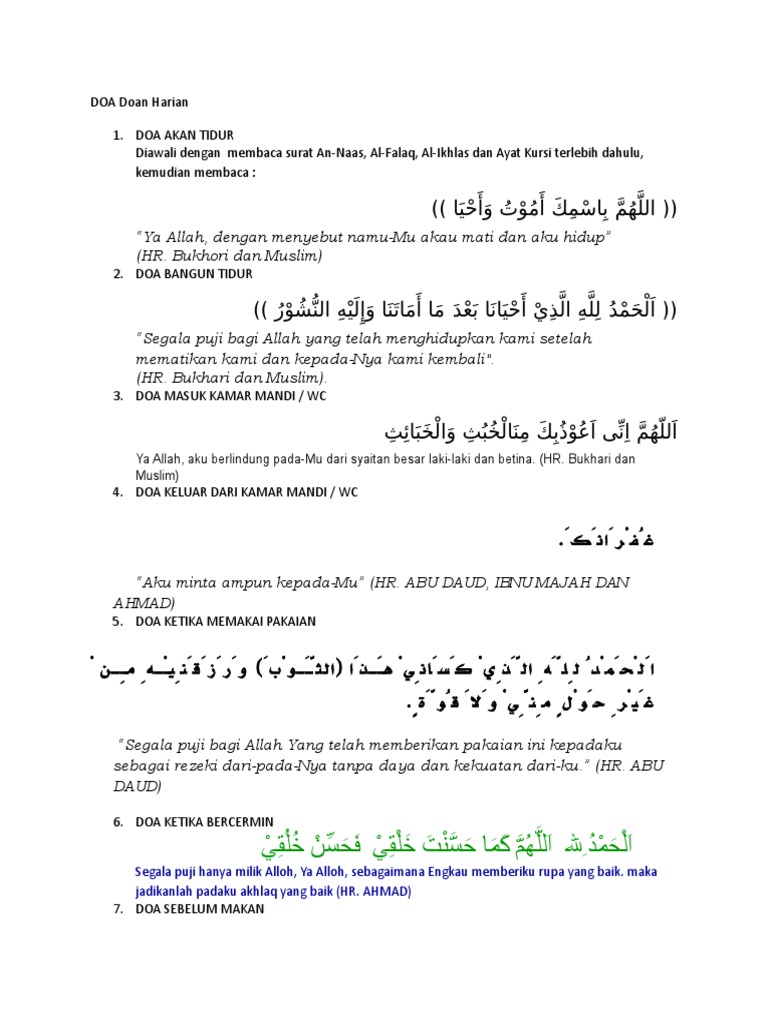 Doa Doa Harian | PDF