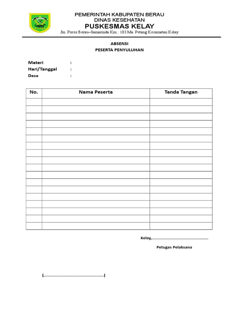 Absensi Penyuluhan | PDF