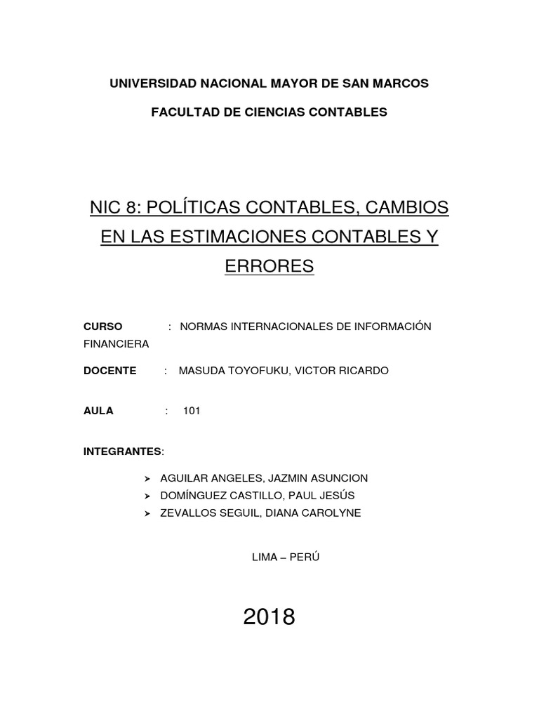 Nic 8 Word | PDF | normas internacionales de INFORMACION FINANCIERA ...