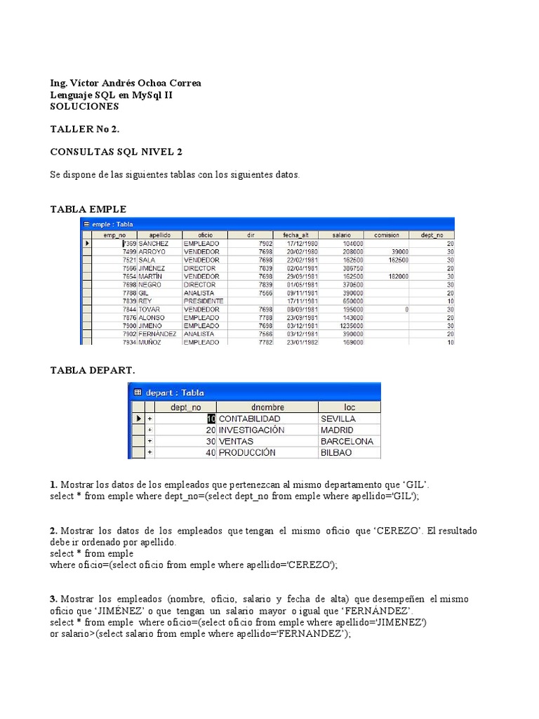 RESPUESTAS Consultas-Sql-En-Mysql-Nivel-Ii-Soluciones PDF | PDF | SQL | Business