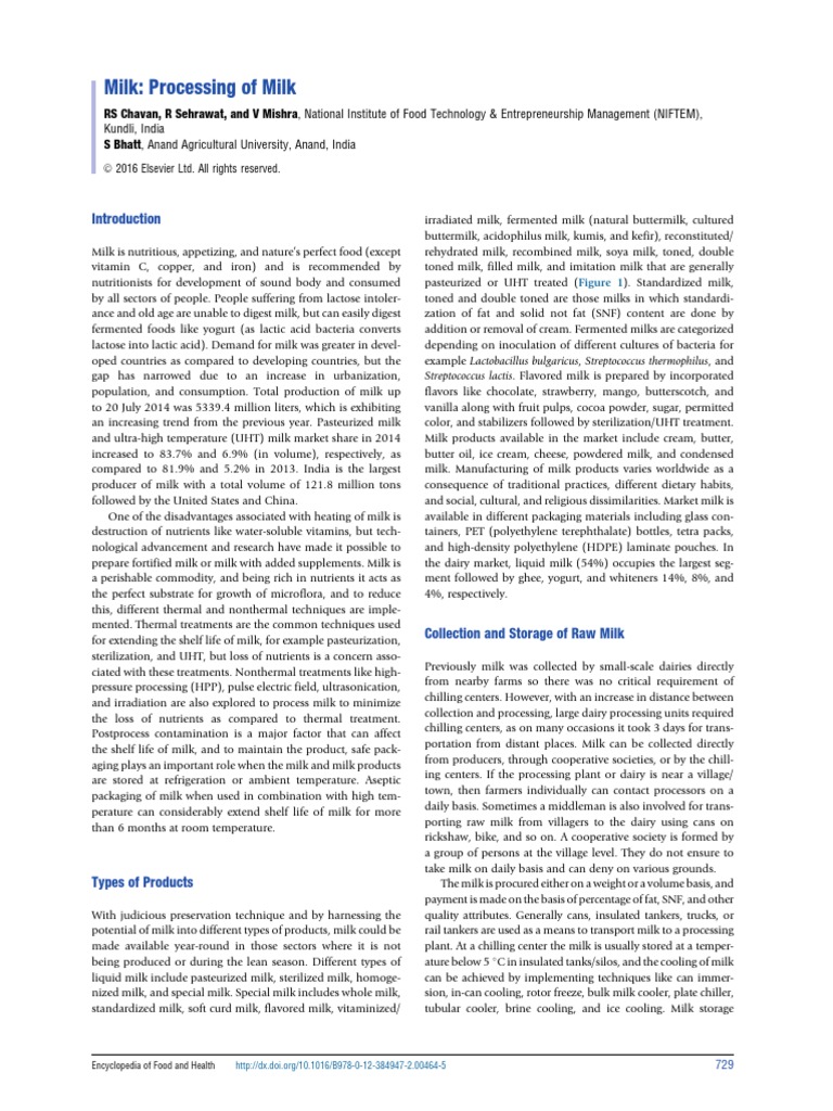 Processing of Milk | PDF | Milk | Heat Exchanger