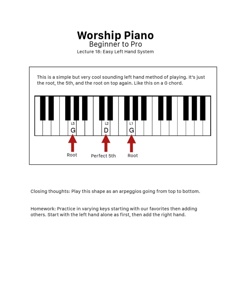 Easy Left Hand Piano Techniques | PDF