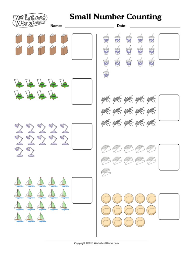 WorksheetWorks Small Number Counting 1 PDF | PDF
